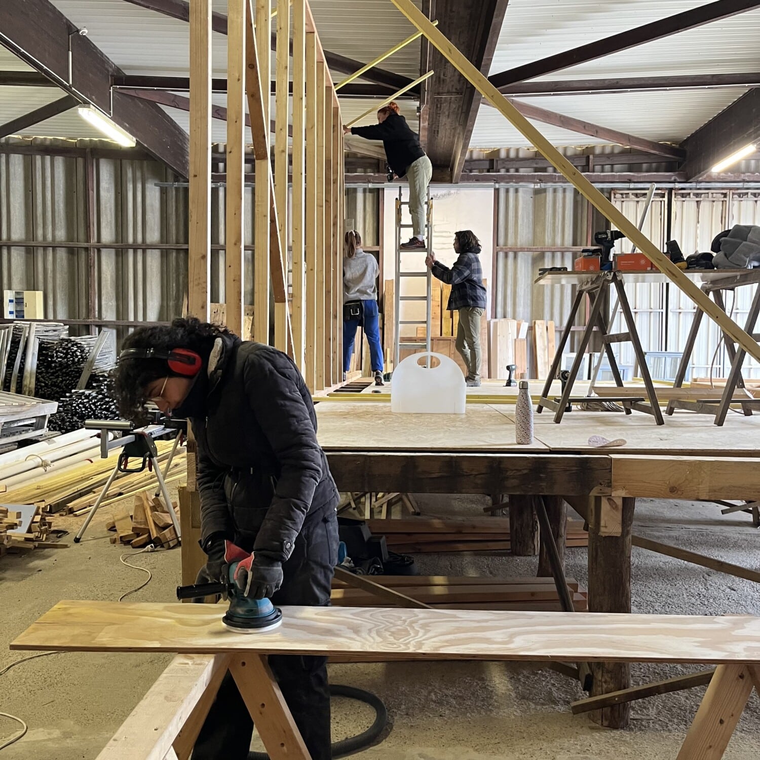 Visite du chantier participatif de l’hélistation | Mimizan Avenir